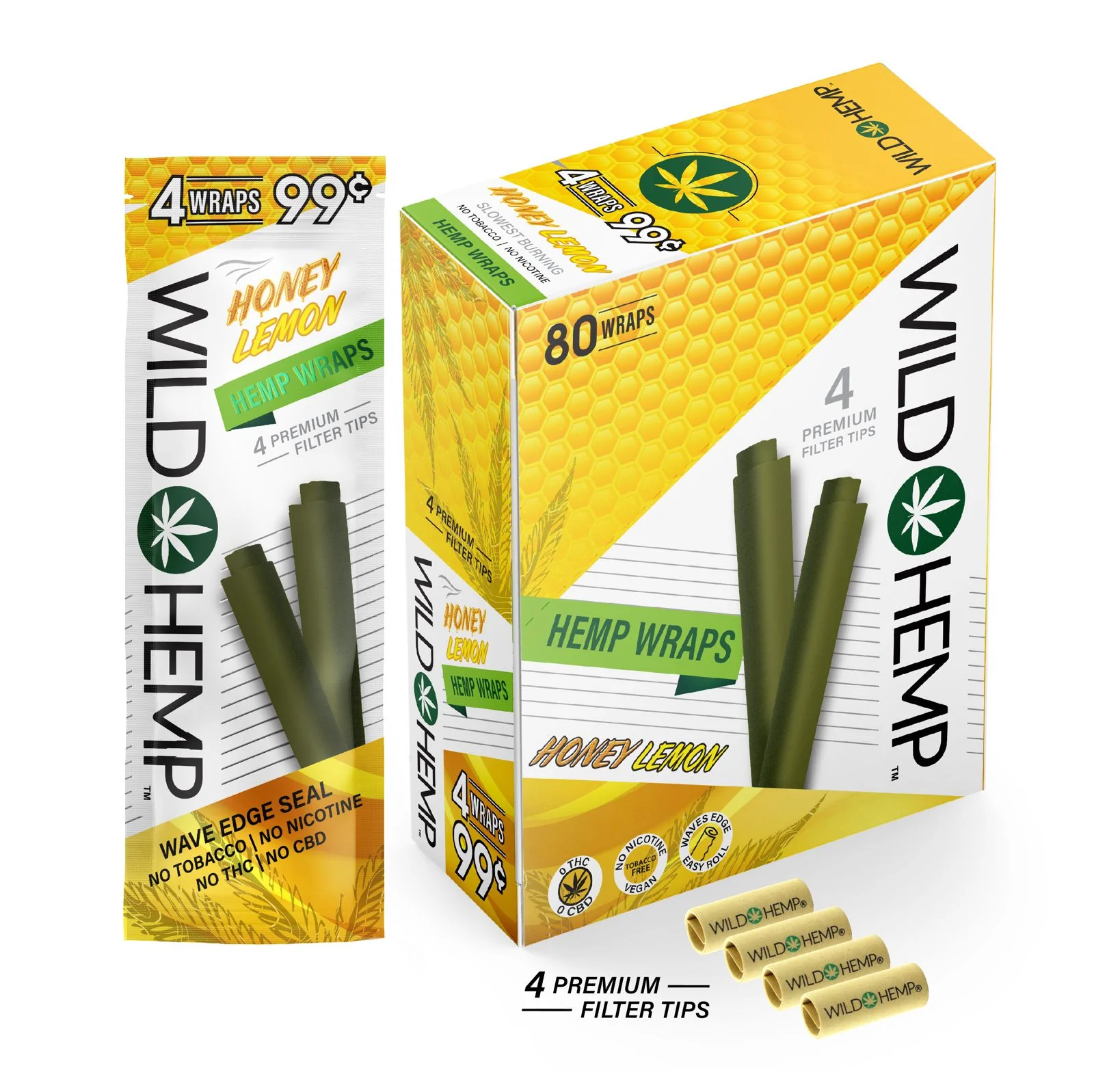 Wild Hemp wraps Honey Lemon - Roll n' Smoke