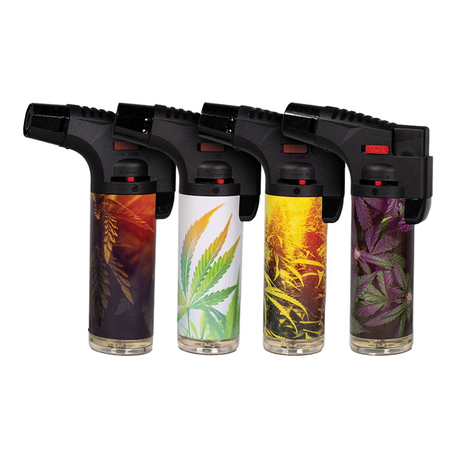 Blink Torch Gun Lighter Leaf Two 4.5" - Assorted Designs - Roll n' Smoke