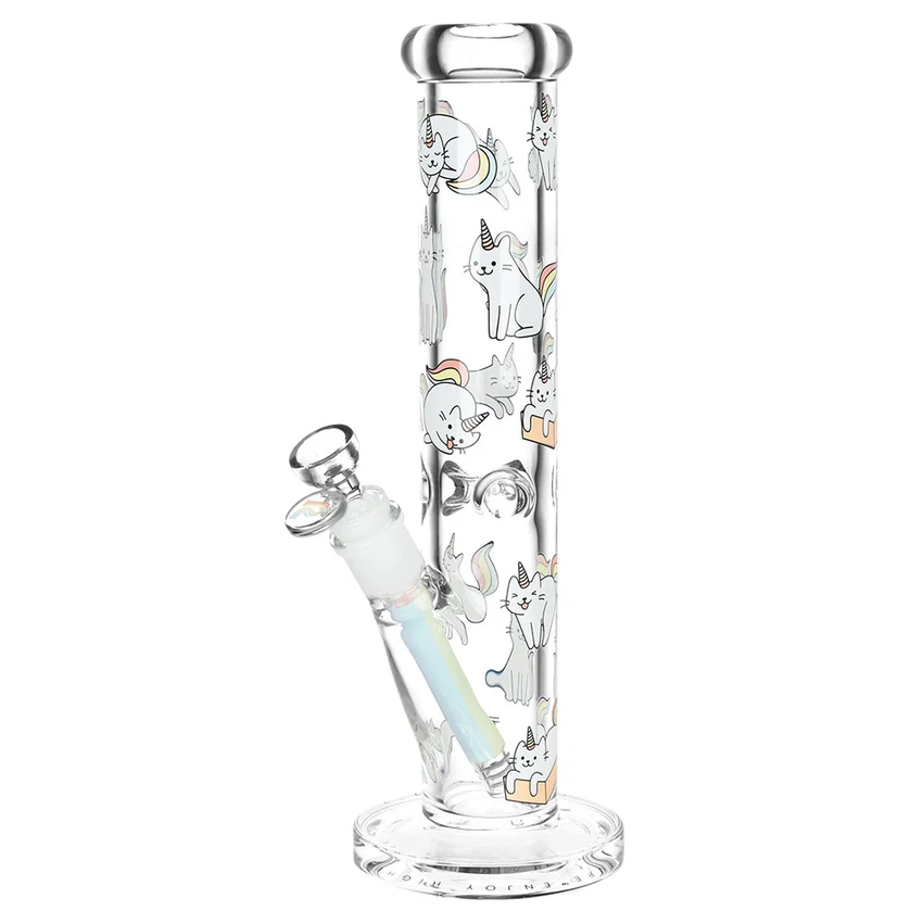 Pulsar Caticorn Design Series Straight Tube Glass Water Pipe - Roll n ...