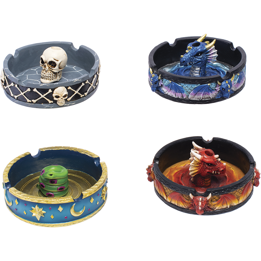 Fujima Ashtray with Snuffer (4" x 4" x 1.5") - Assorted Designs - Roll ...