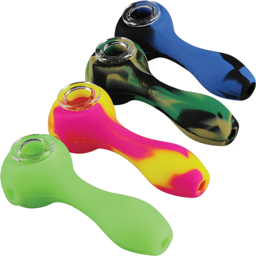 Silicone Spoon Pipe 4.5" Assorted Colors - Roll n' Smoke