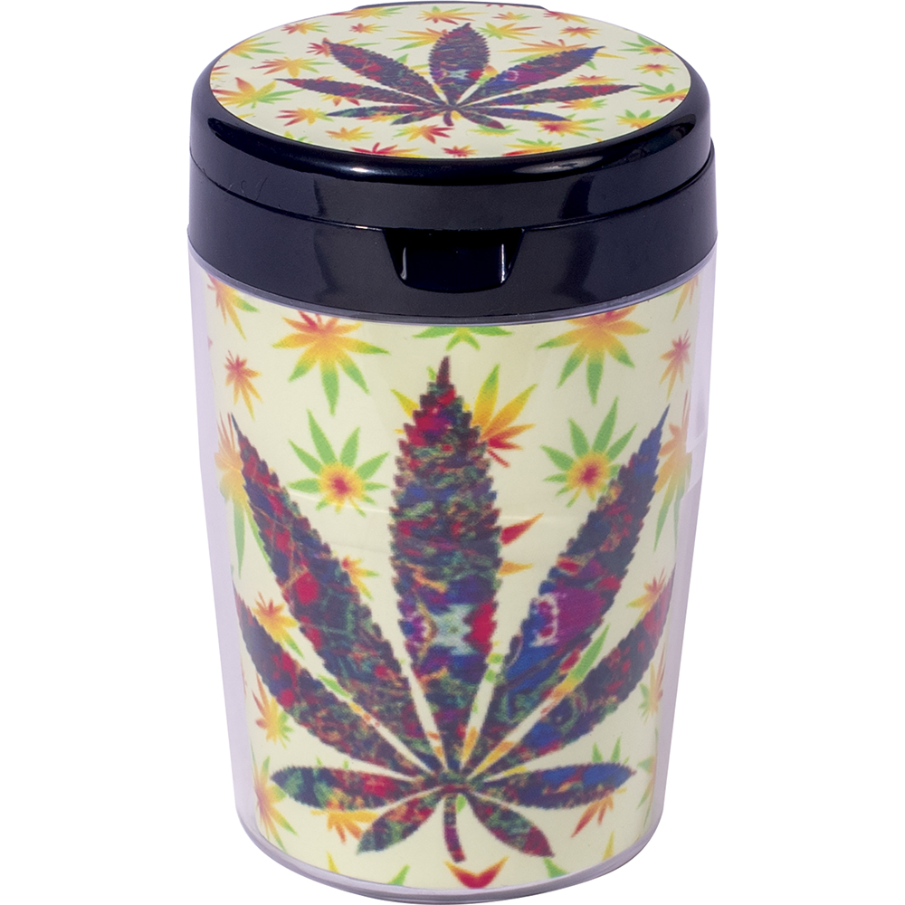 Leaf Glow In Dark Extinguisher Ash Tray W/ Lid Design 4 - Roll n' Smoke