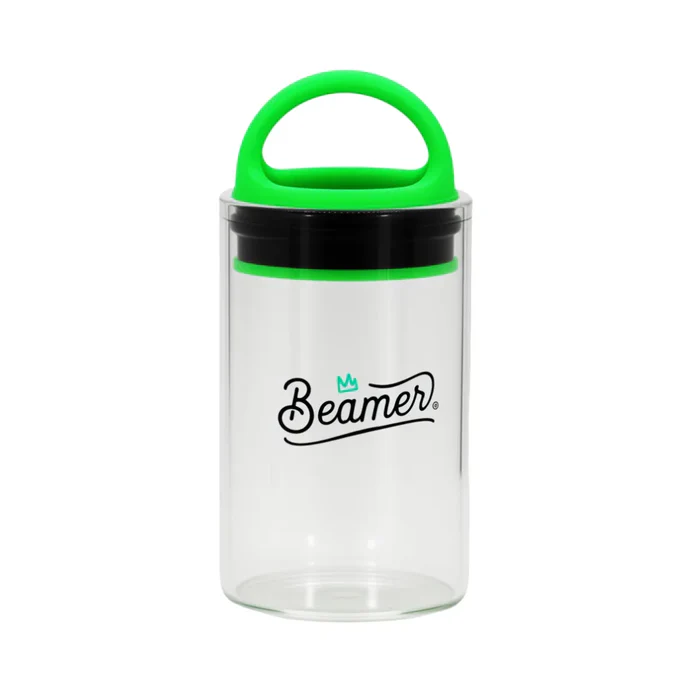 Beamer Vac Rite Airtight Small Glass Storage Jar Green